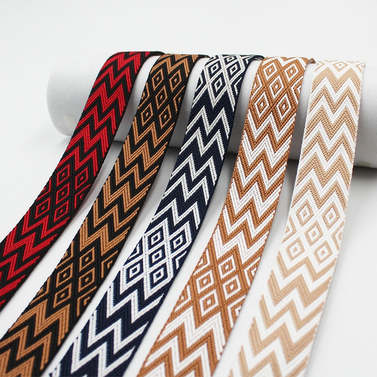 1.5 inch geometric polyester webbing